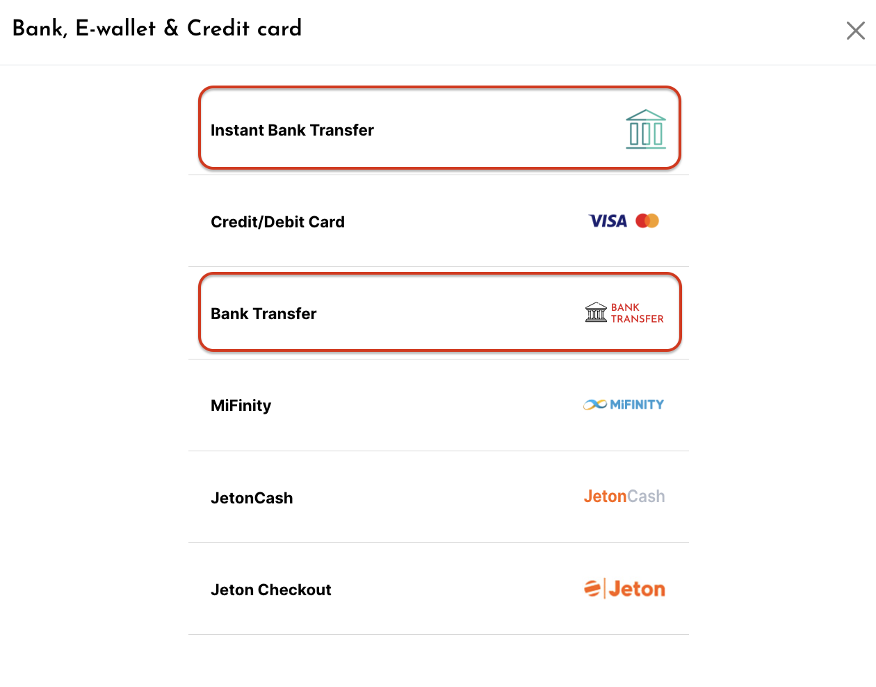 How to make a Bank Deposit using Instant Bank Transfer? – BetInAsia
